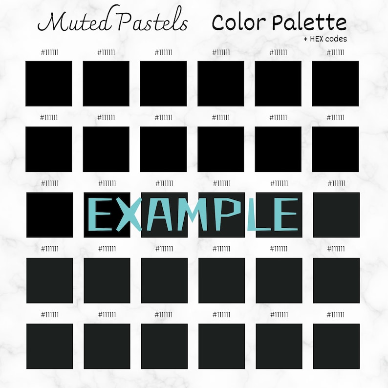 Muted Pastels Digital Color Palette, iPad Procreate, Adobe Photoshop ...