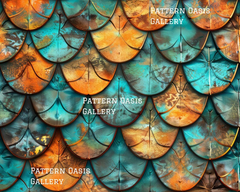 Dragon Scales Seamless Digital Paper, Dragon Scales Bundle Medley ...