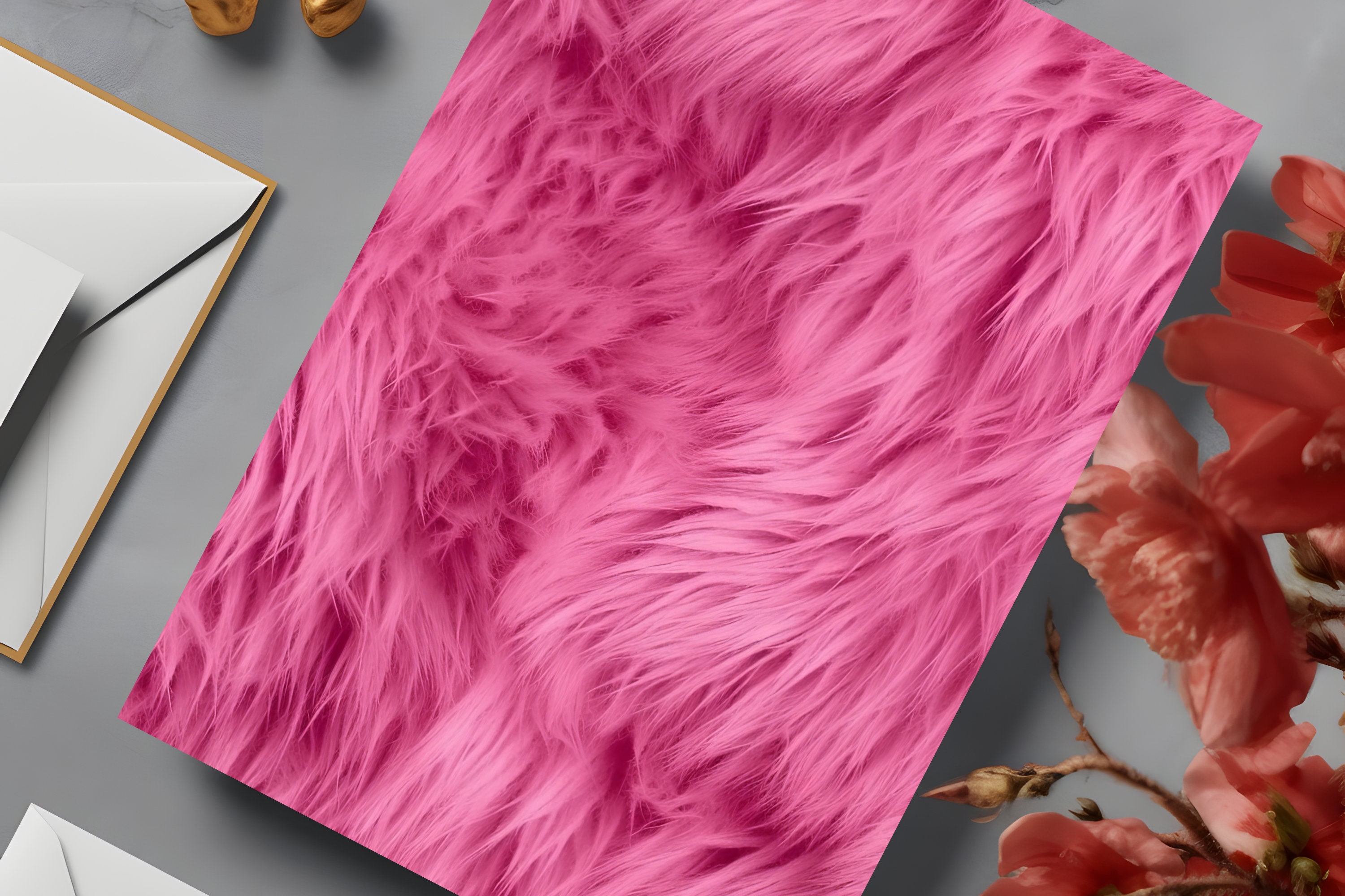 Luxury Pink Fur Digital Paper, 20 Seamless Faux Fur Textures Digital ...