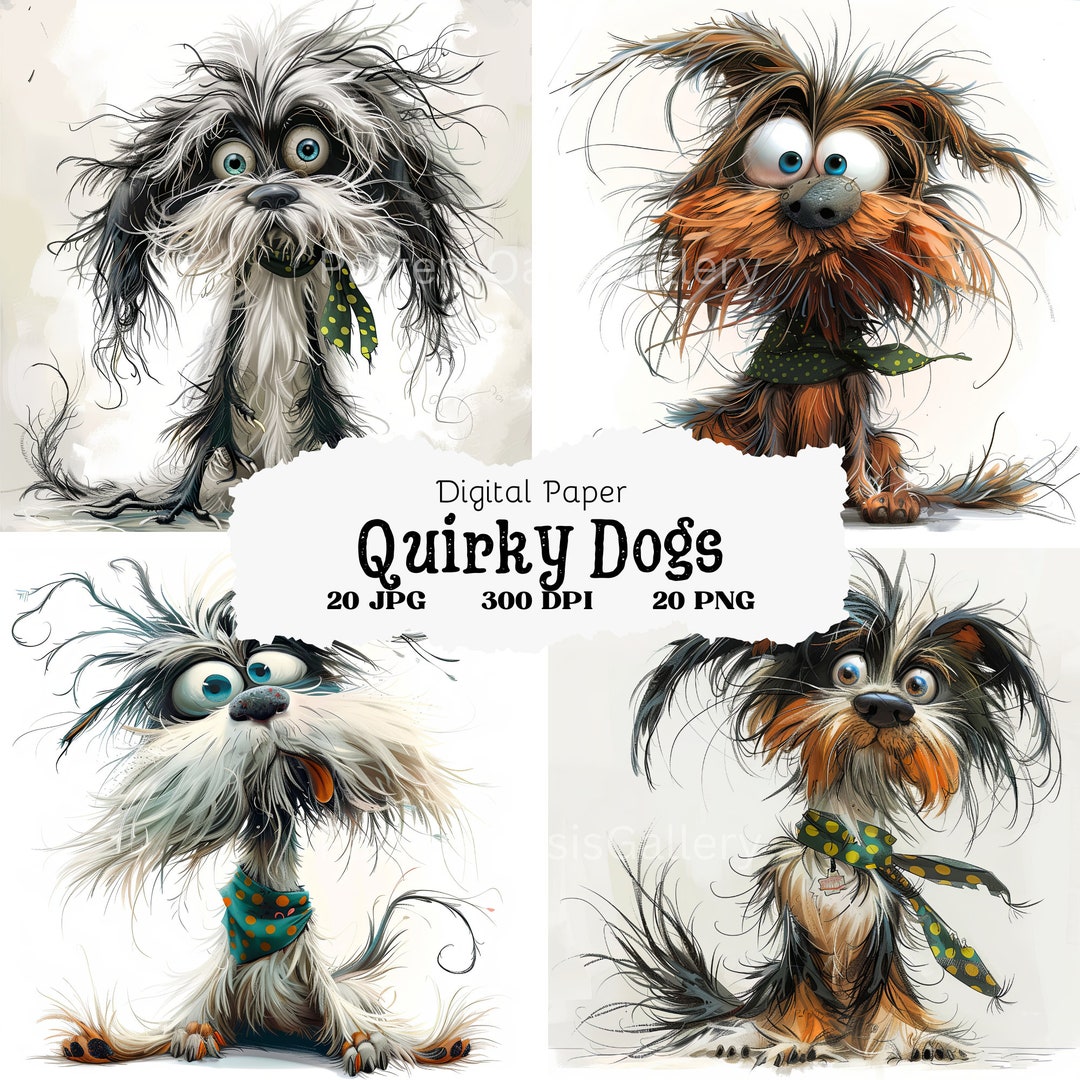 20 Quirky Dog Clip Art, Funny Dog Images, Dog Clipart, Printable ...