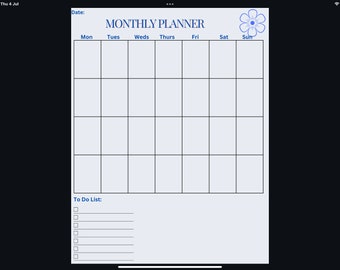 Monthly Planner Template, Editable and Printable Digital - Etsy
