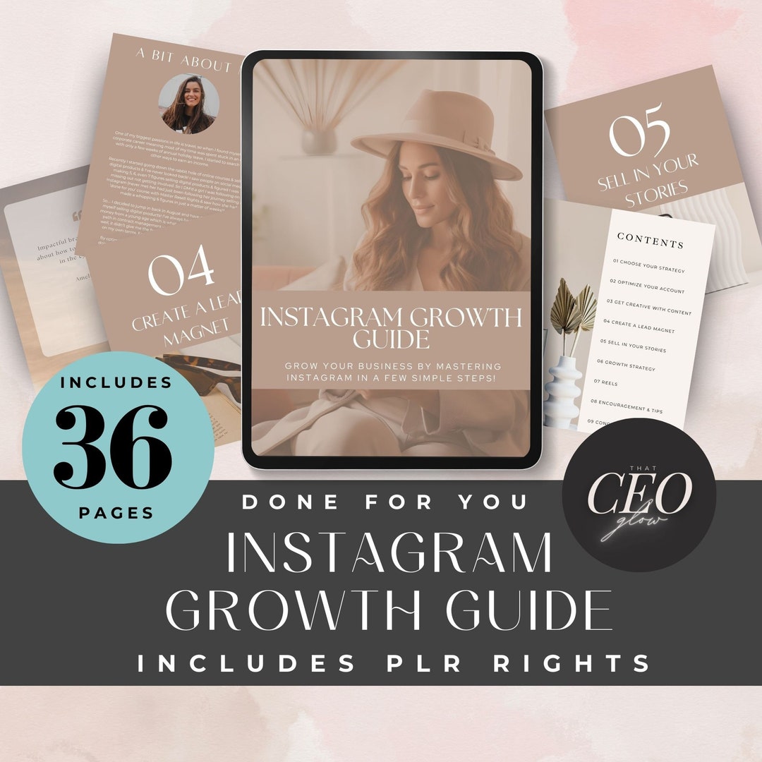 PLR Instagram Growth Guide, How to Grow on Instagram Growth Ebook ...