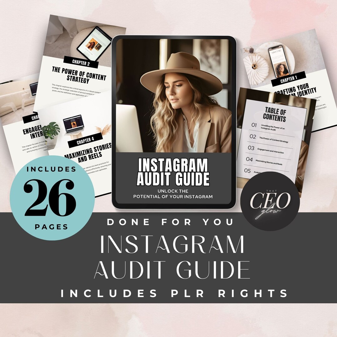 Instagram Audit MRR, Social Media Audit Guide Ebook PLR, Optimize Insta, Done for You Content ...