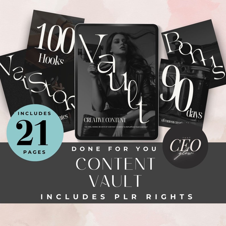 PLR Content Hooks Content Vault, Social Media Instagram Done for You ...