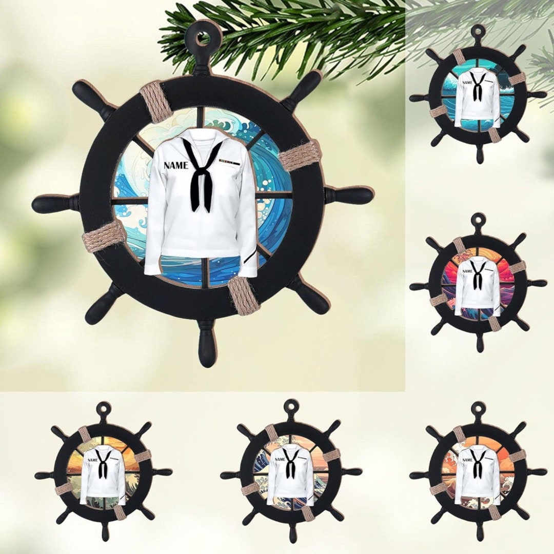 Custom Sailor Uniform Suncatcher Ornament Sailboat Christmas - Etsy