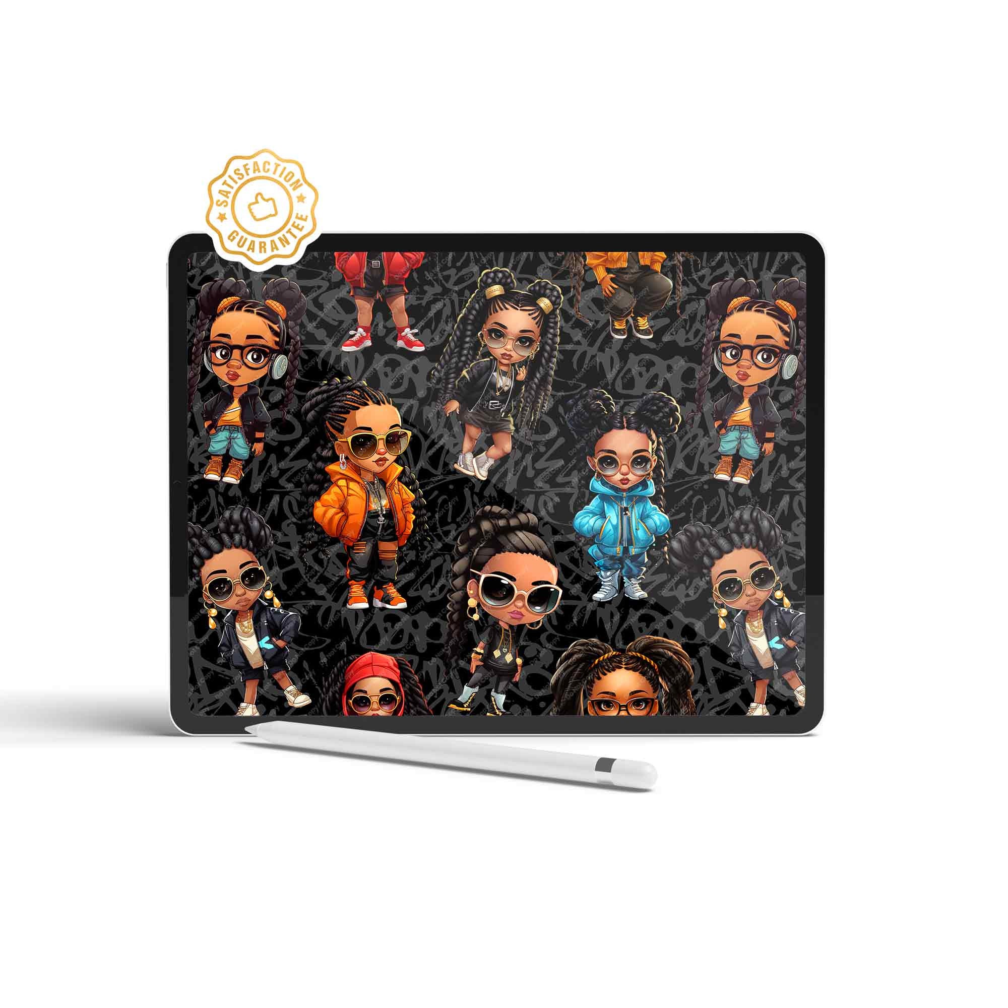Hip Hop Girl Digital Seamless Pattern File Papers Sublimation - Etsy