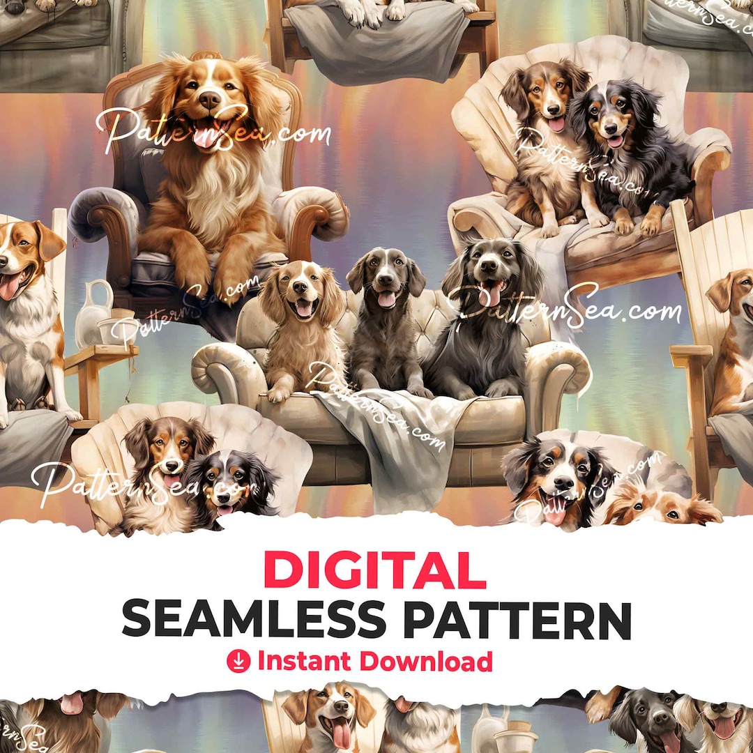 Dogs Digital Seamless Pattern File Papers Sublimation - Etsy