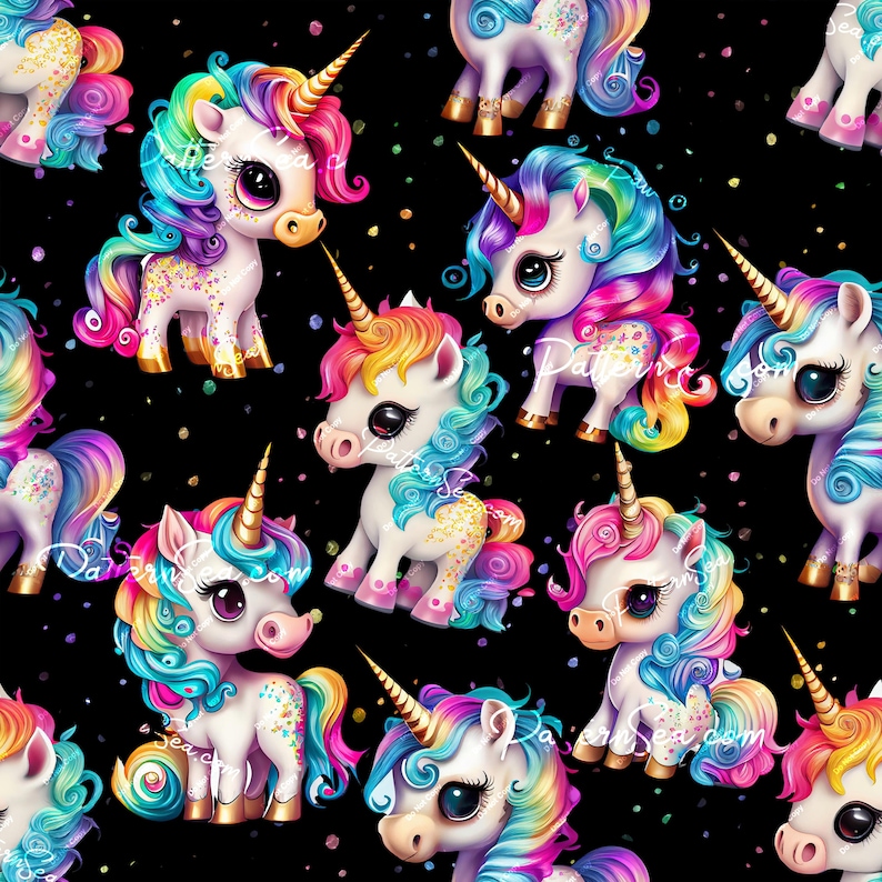 Unicorn Digital Seamless Pattern File Papers Sublimation - Etsy
