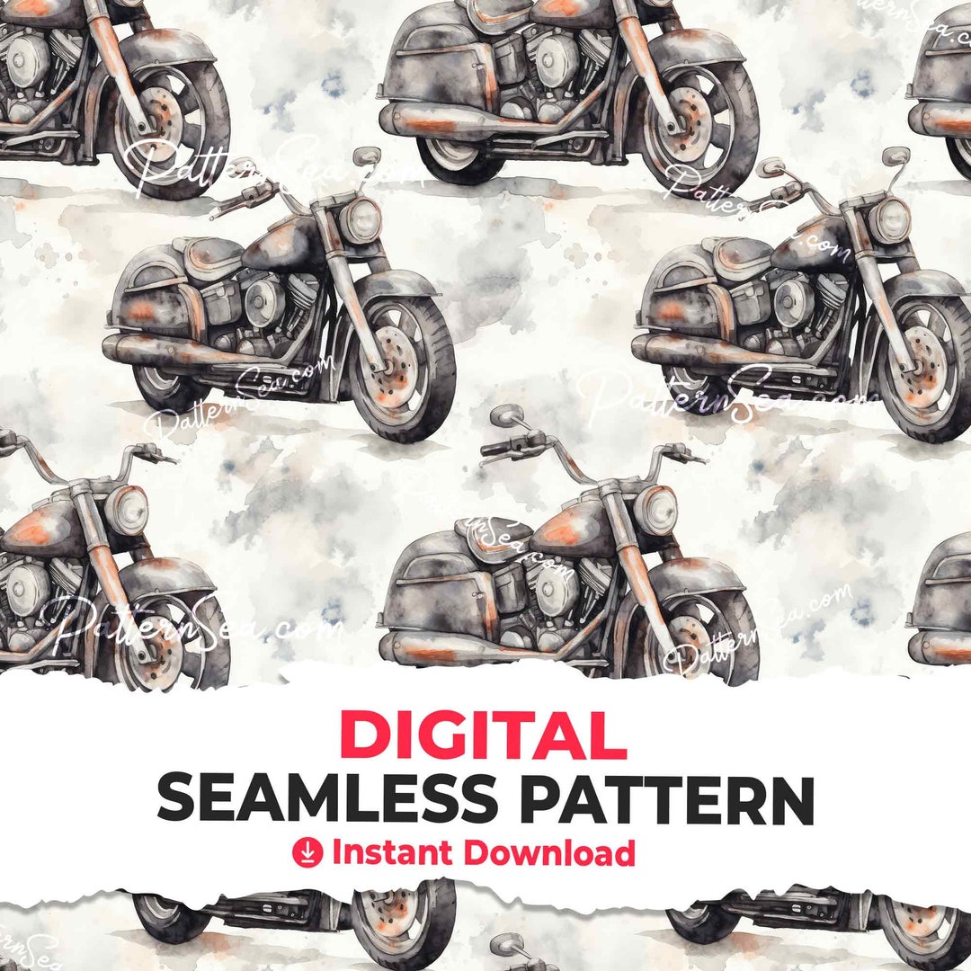 Motocycle Digital Seamless Pattern File Papers Sublimation Sublimate ...