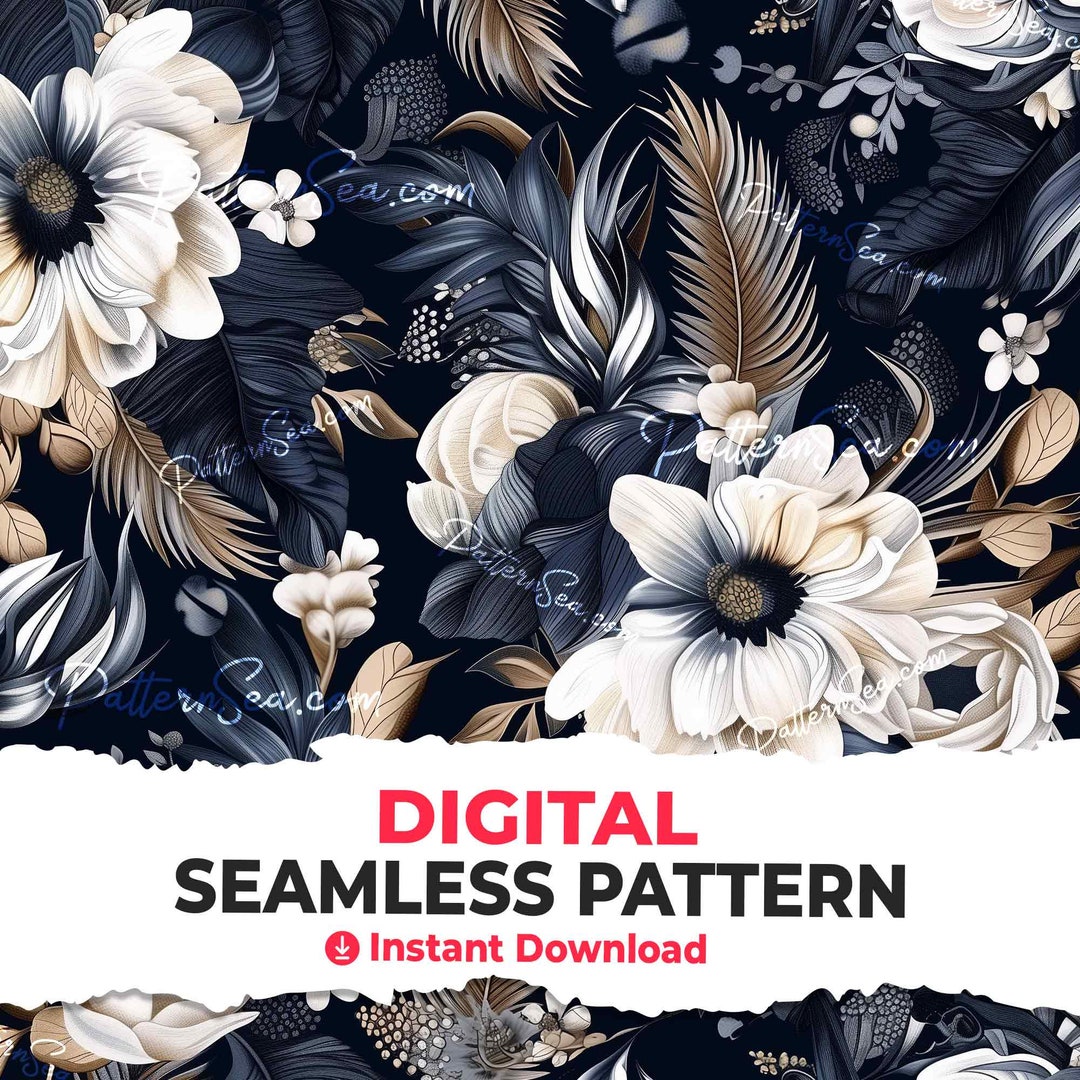 Floral Seamless Printable Digital Pattern Paper Sublimation Sublimate ...