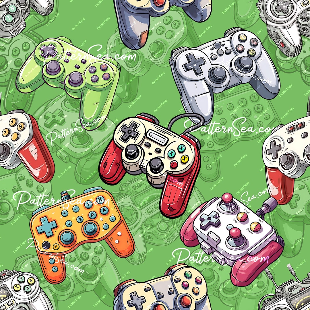 Game Controller Digital Seamless Pattern File Papers Sublimation ...