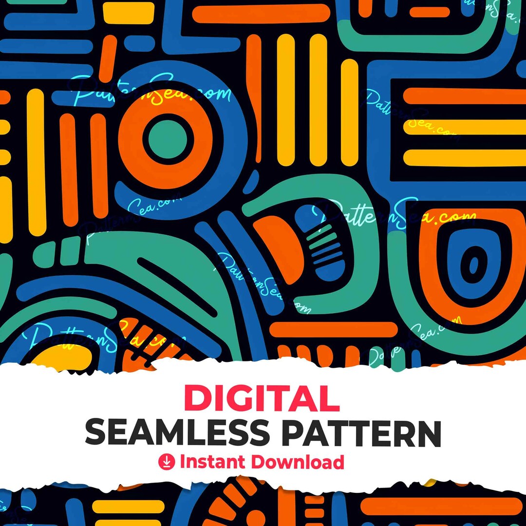 Doodle Seamless Printable Digital Pattern Paper Sublimation Sublimate ...