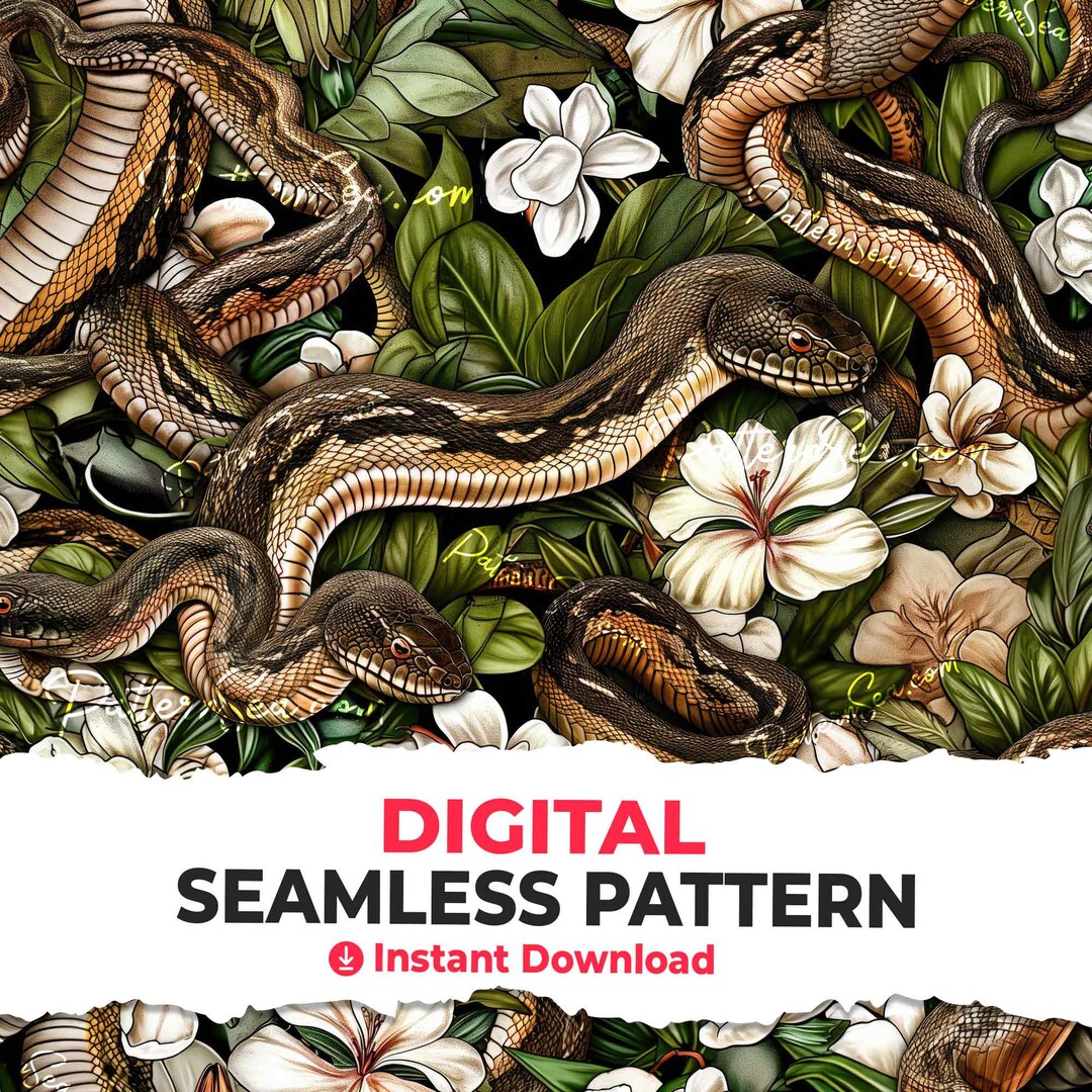 Snake Seamless Printable Digital Pattern Paper Sublimation Sublimate ...
