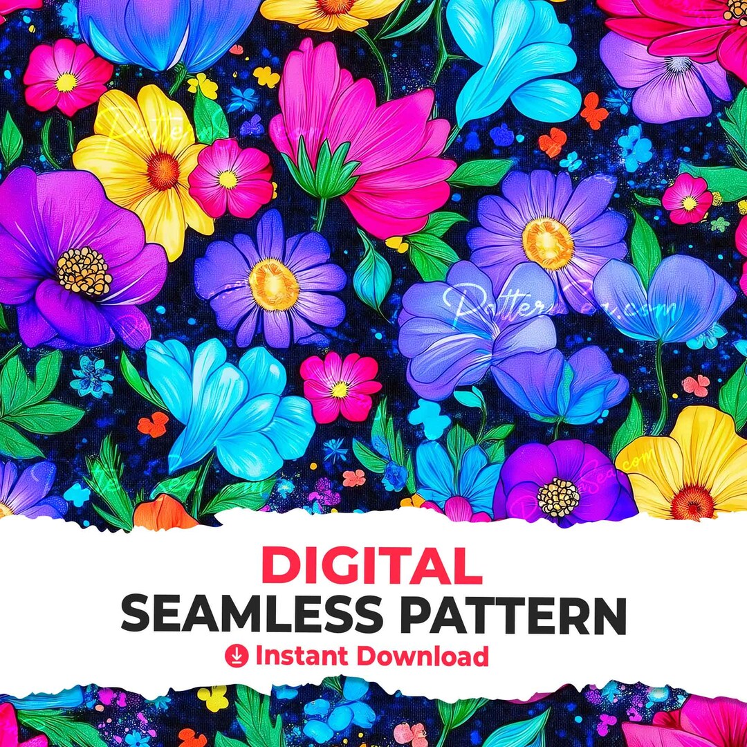 Floral Seamless Printable Digital Pattern Paper Sublimation Sublimate ...