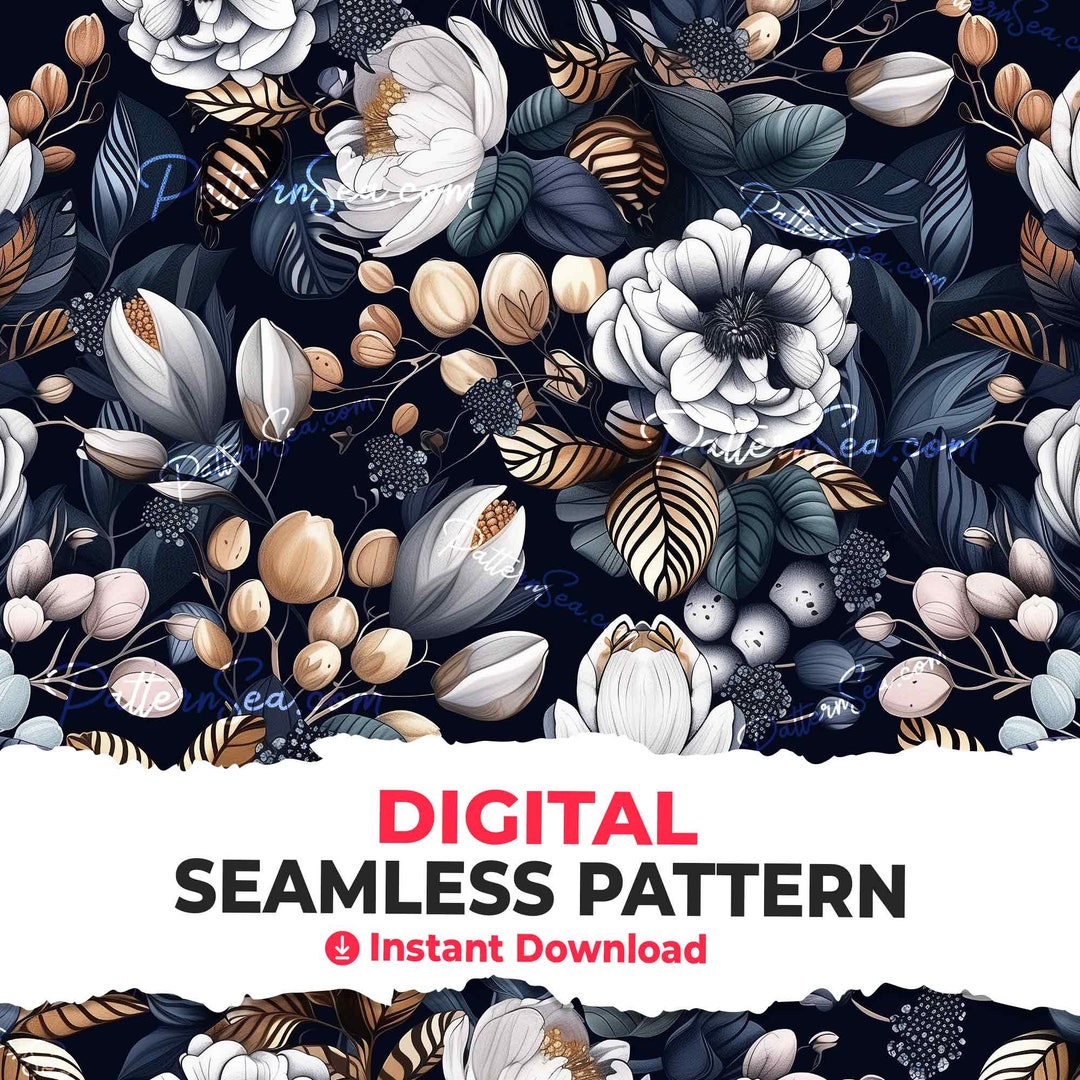 Floral Seamless Printable Digital Pattern Paper Sublimation Sublimate ...