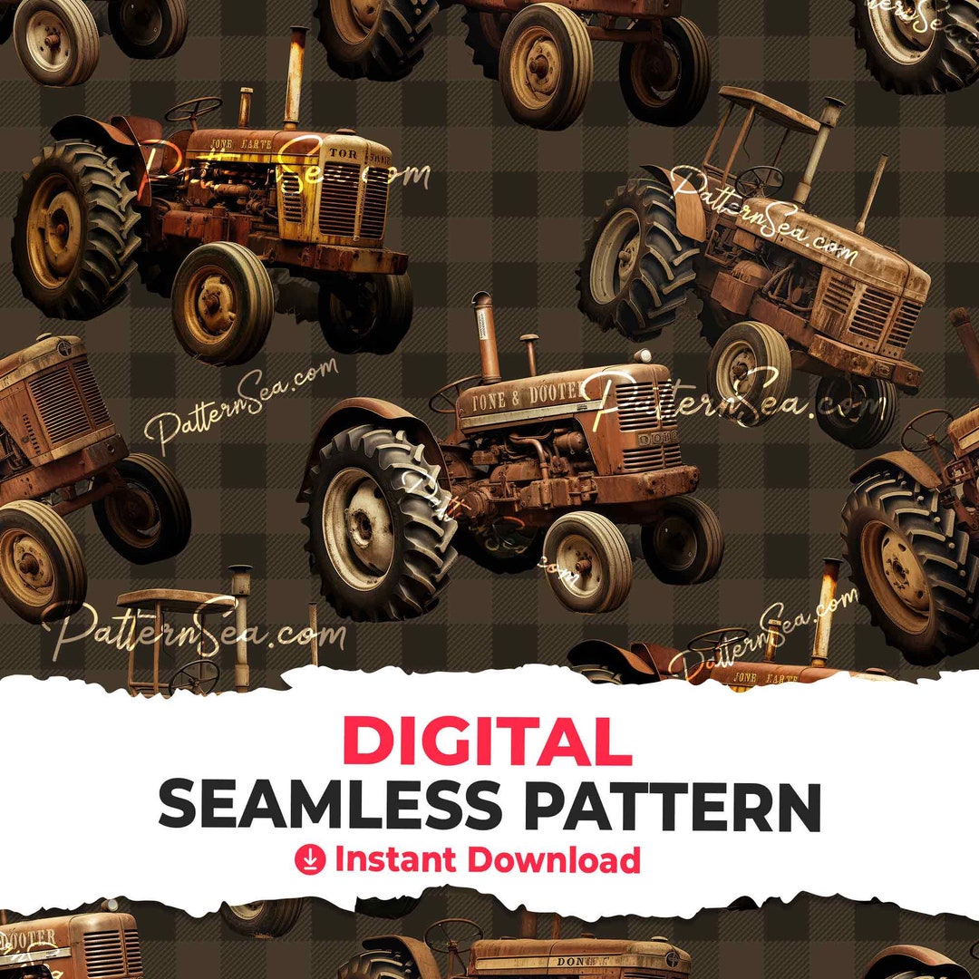 Tractor Digital Seamless Pattern File Papers Sublimation - Etsy