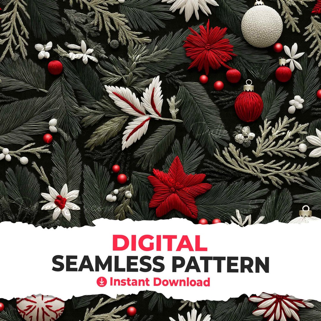 Christmas Seamless Printable Digital Pattern Paper Sublimation ...