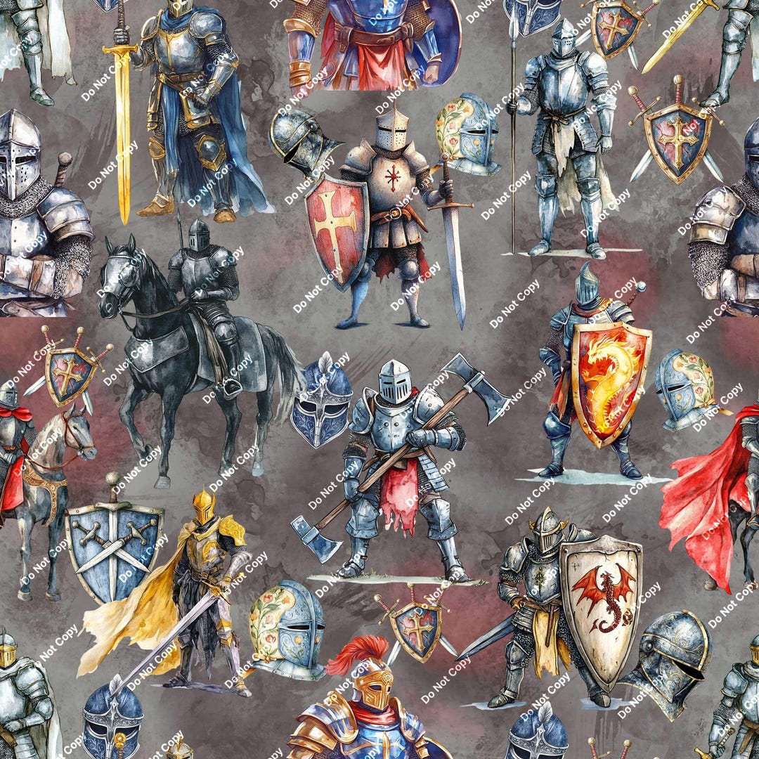 Seamless Knights Pattern: Printable Sublimation Design (digital) - Etsy