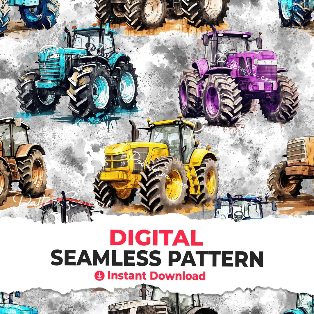 Tractor Seamless Pattern File Papers Sublimation Sublimate File Cake ...