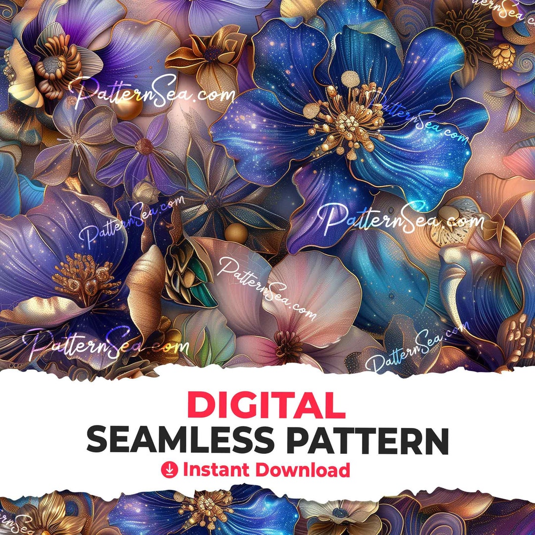 Floral Seamless Printable Digital Pattern Paper Sublimation Sublimate ...