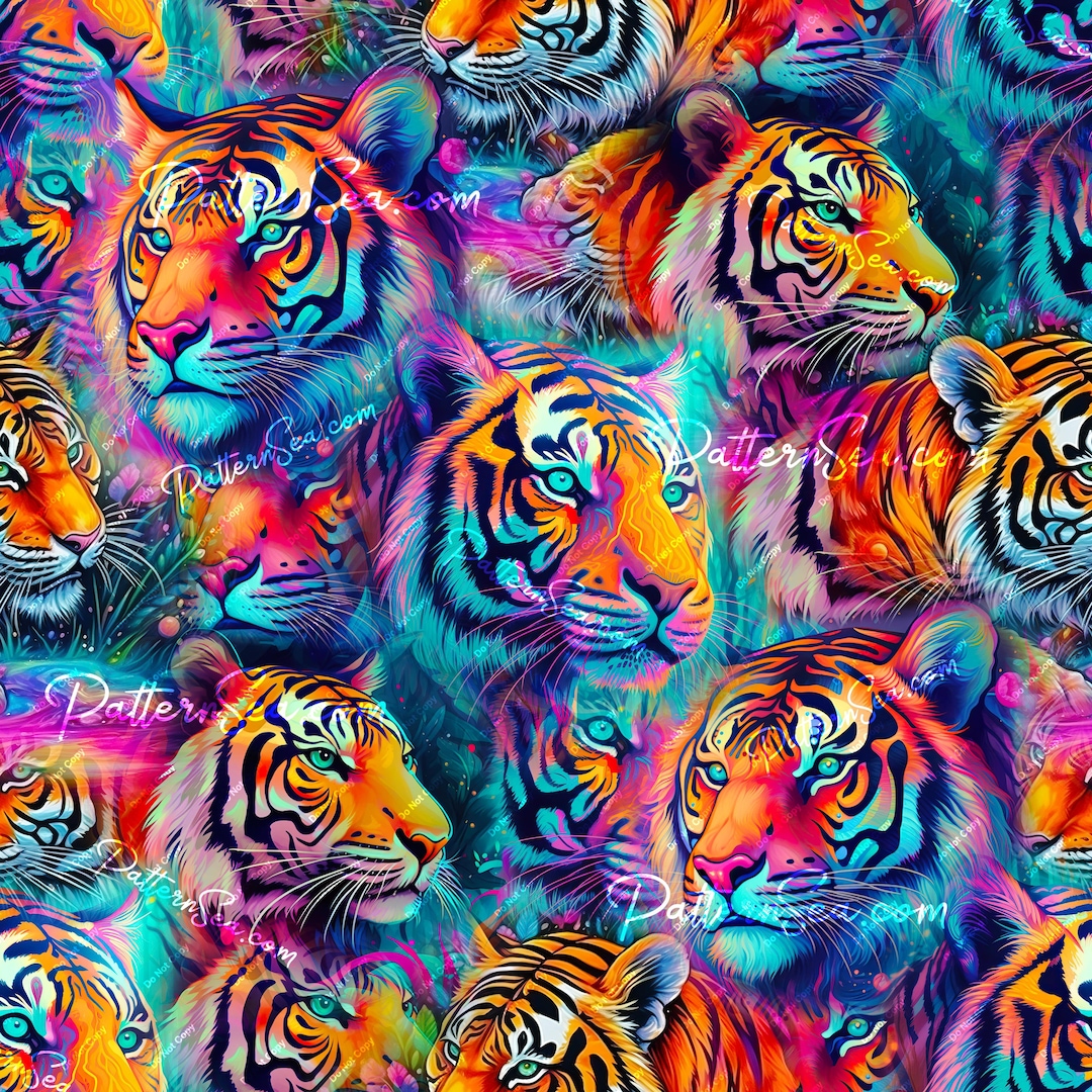 Tiger Digital Seamless Pattern File Papers Sublimation Sublimate File ...