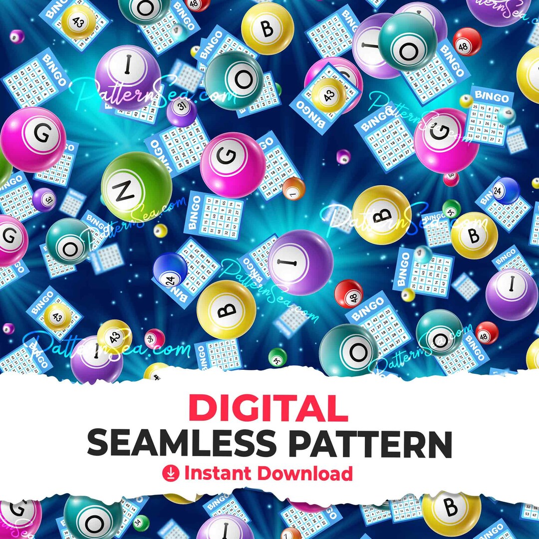 Bingo Seamless Pattern: Sublimation File, Tumbler Wrap (digital Paper ...