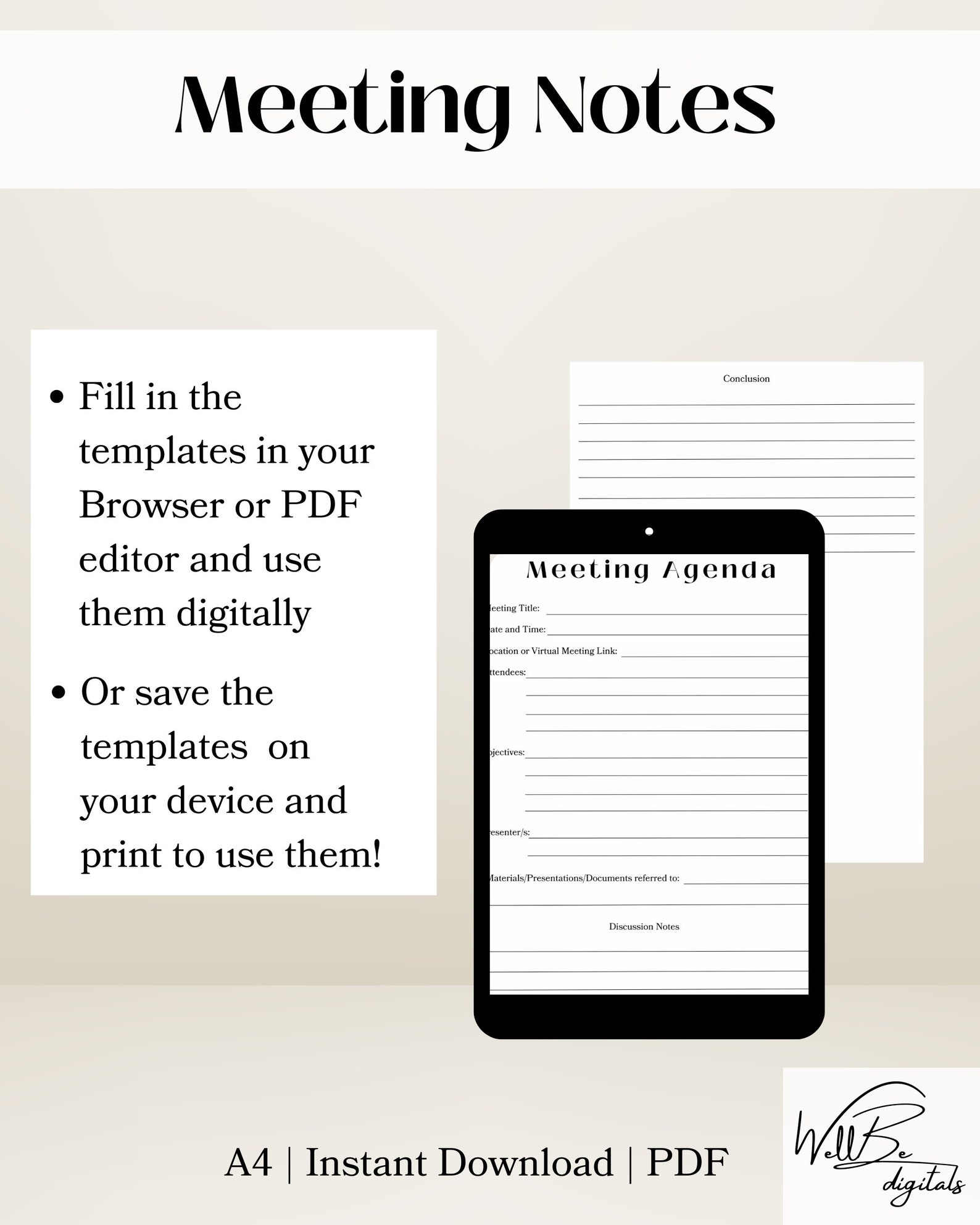 Meeting Notes Meeting Agenda Notes Meeting Organisation PDF Meeting ...