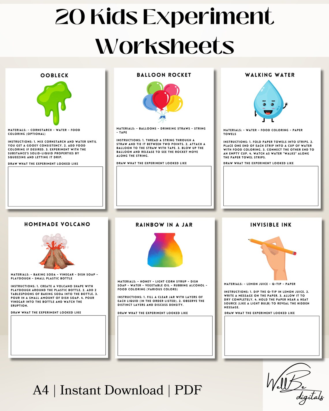 Kids Experiment Activities School Experiments Childrens - Etsy