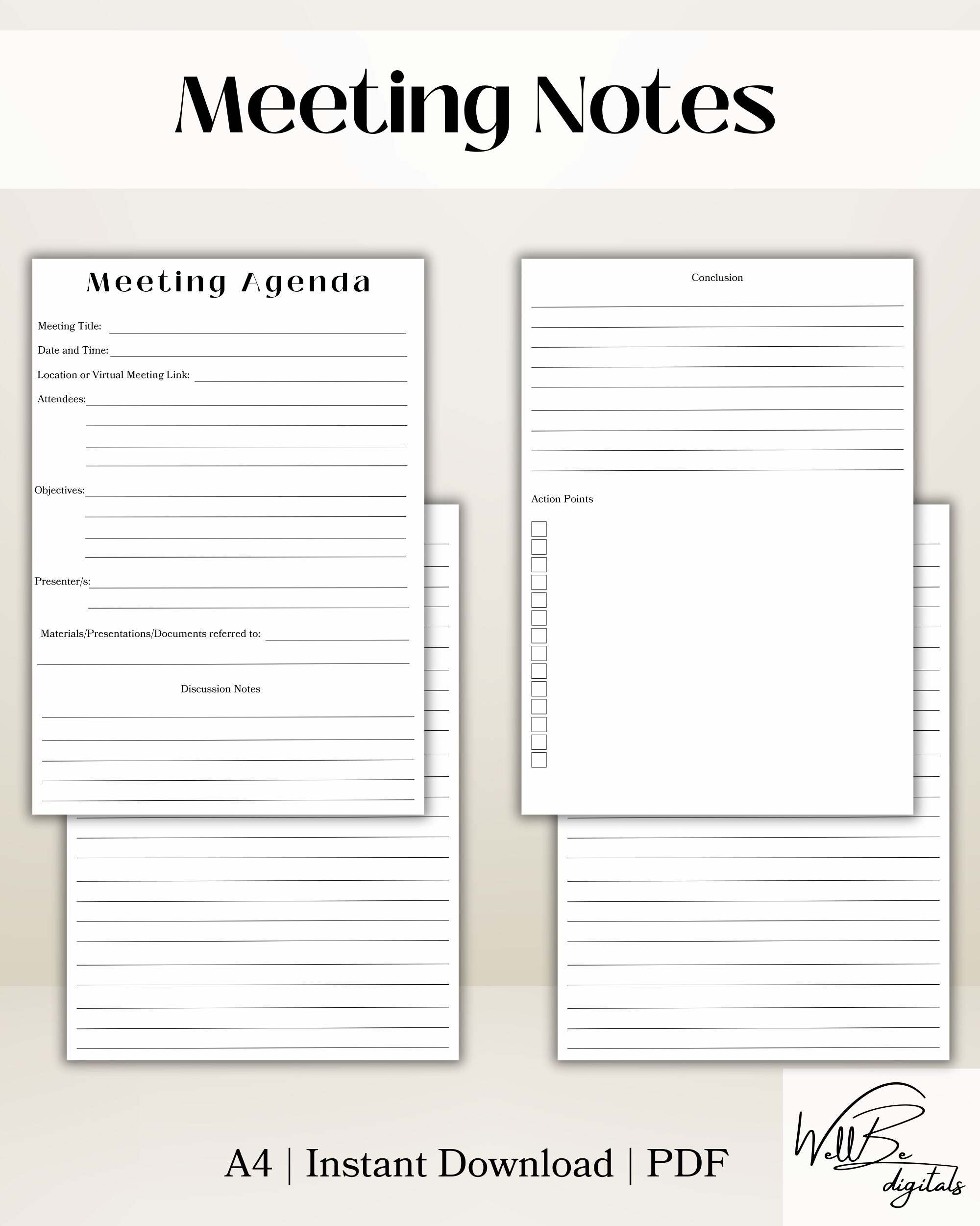 Meeting Notes Meeting Agenda Notes Meeting Organisation PDF Meeting ...