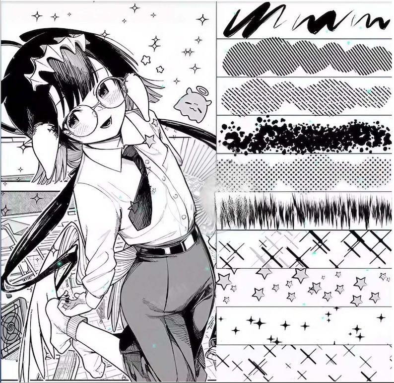 Procreate Brush, Ps Brushes, Comic Set Dot Line Hook, Line Explosion ...