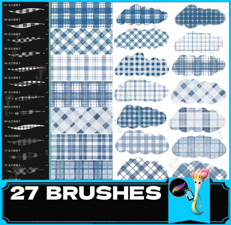 Procreate Flannel Plaid Brush Set: Scottish Wool Texture Stamps - Etsy