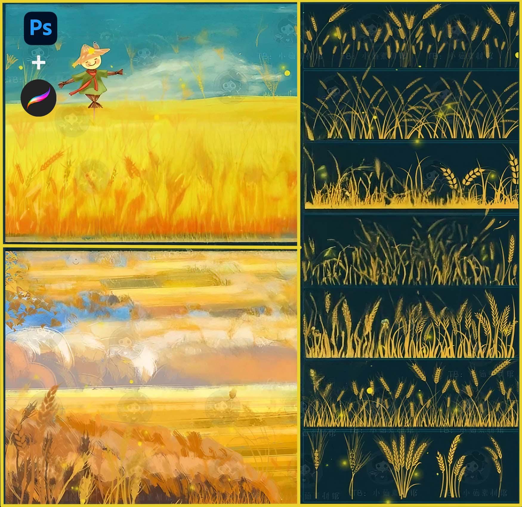 Ear of Wheat PS Brush Procreate Brush Wheat Field Wheat Straw Wheat ...