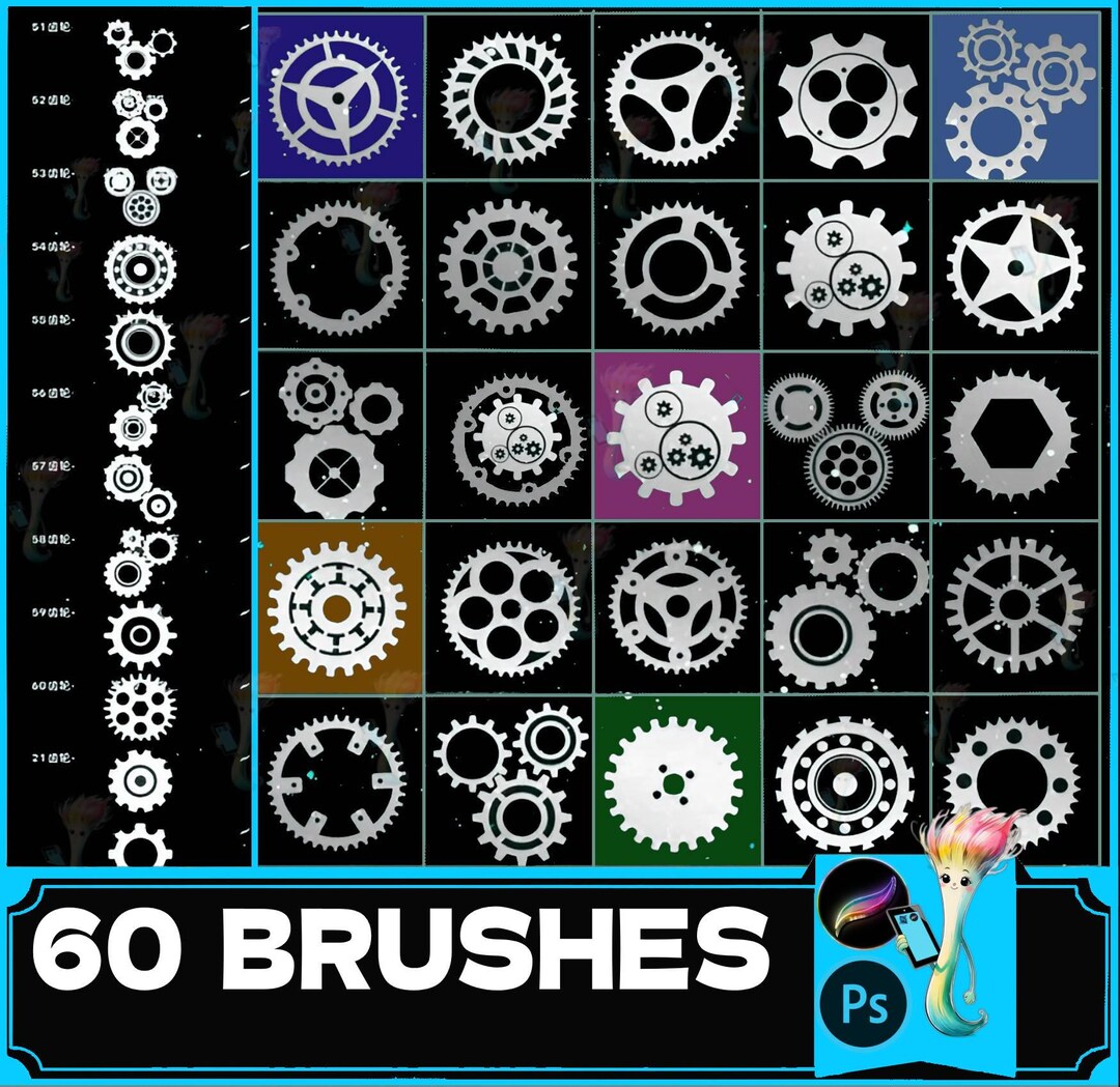 Procreate Brush Mechanical Gear Screw, Stamp,photoshop Brush ...