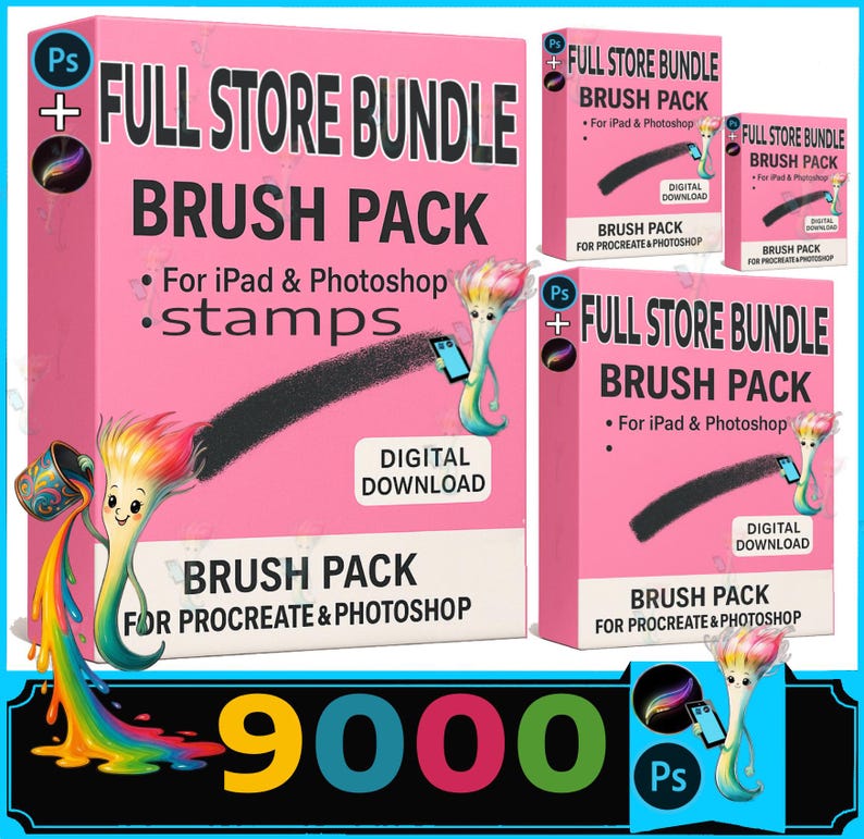 Wheat Field Brush Set: Procreate & Photoshop Stamp Brushes - Etsy