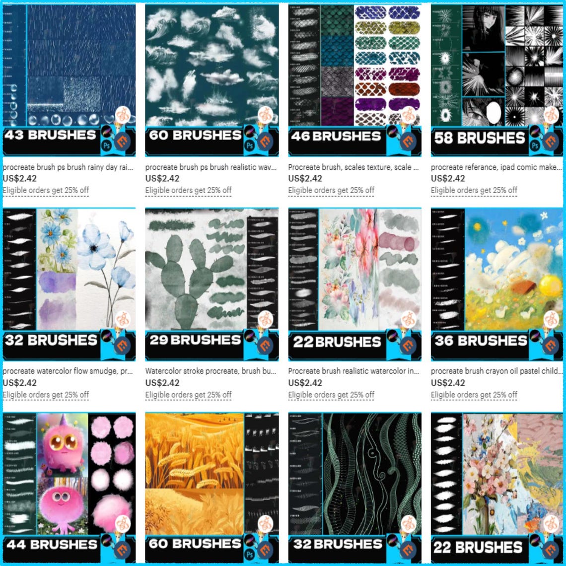 Procreate Flannel Plaid Brush Set: Scottish Wool Texture Stamps - Etsy