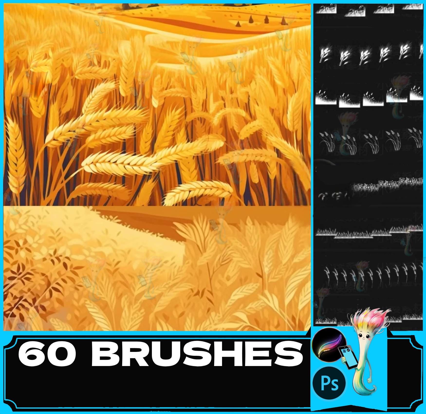 Ear of Wheat PS Brush Procreate Brush Wheat Field Wheat Straw Wheat ...