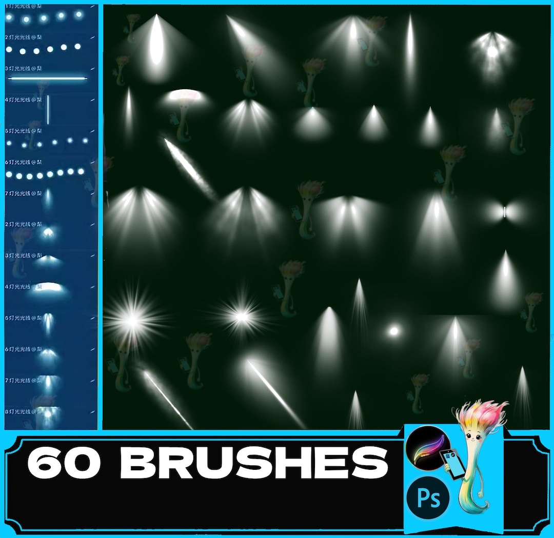 Lights Brushes for Procreate, Procreate Light Effect Brushes, Photoshop ...