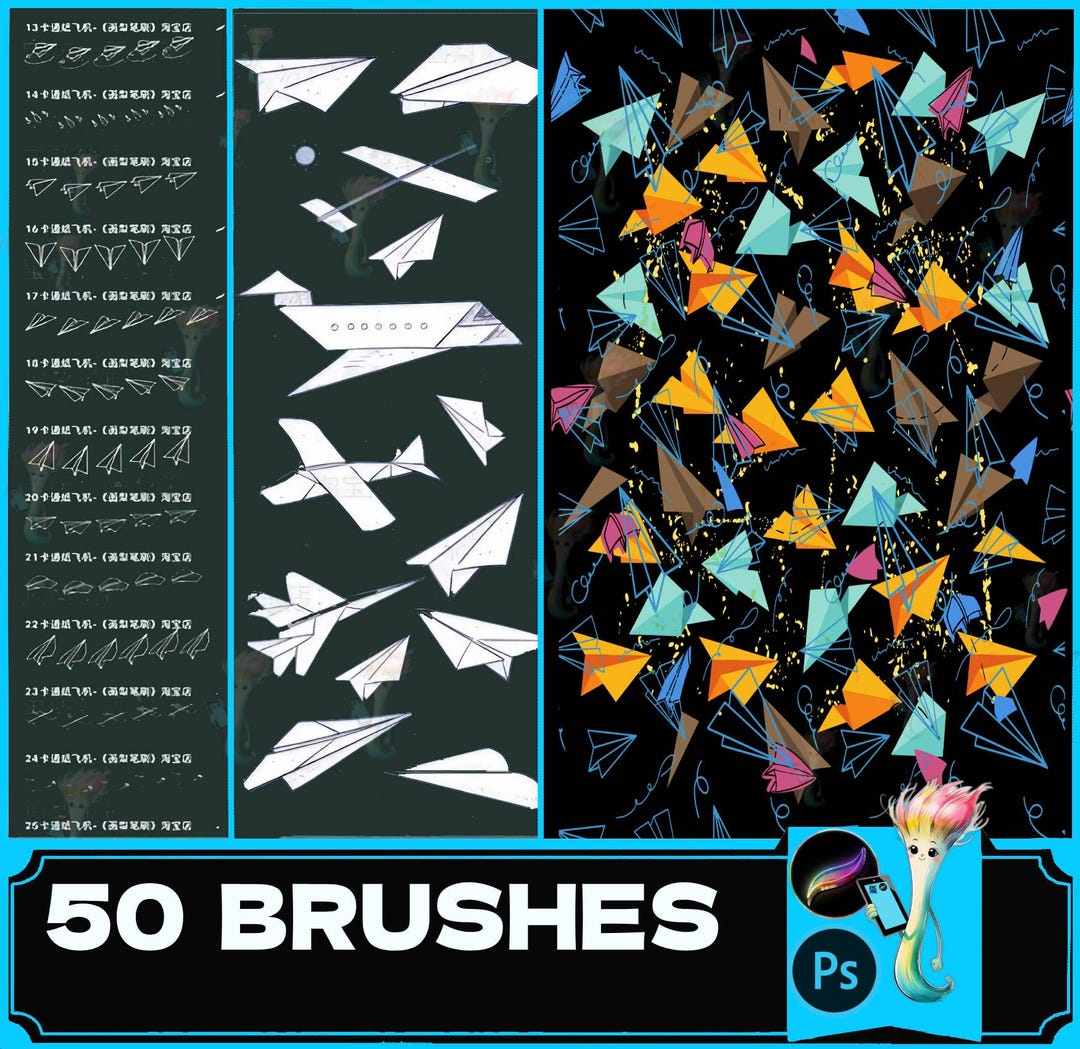 Doodle Element, Aeroplane Clipart, Procreate Brush, Cute Doodle Art ...