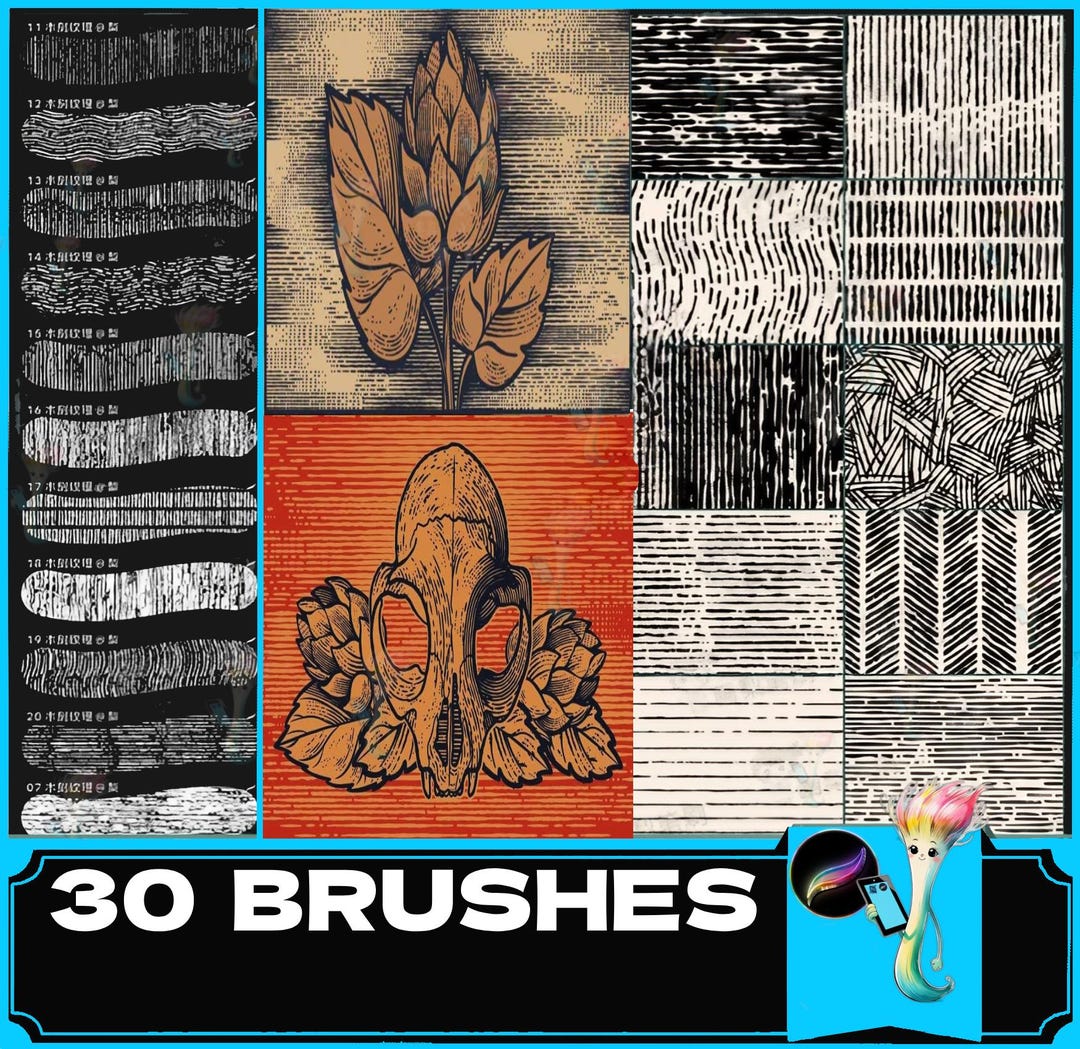 Animation Brushset, Engraving Brushes, iPad Brushes, Retro Brushes ...
