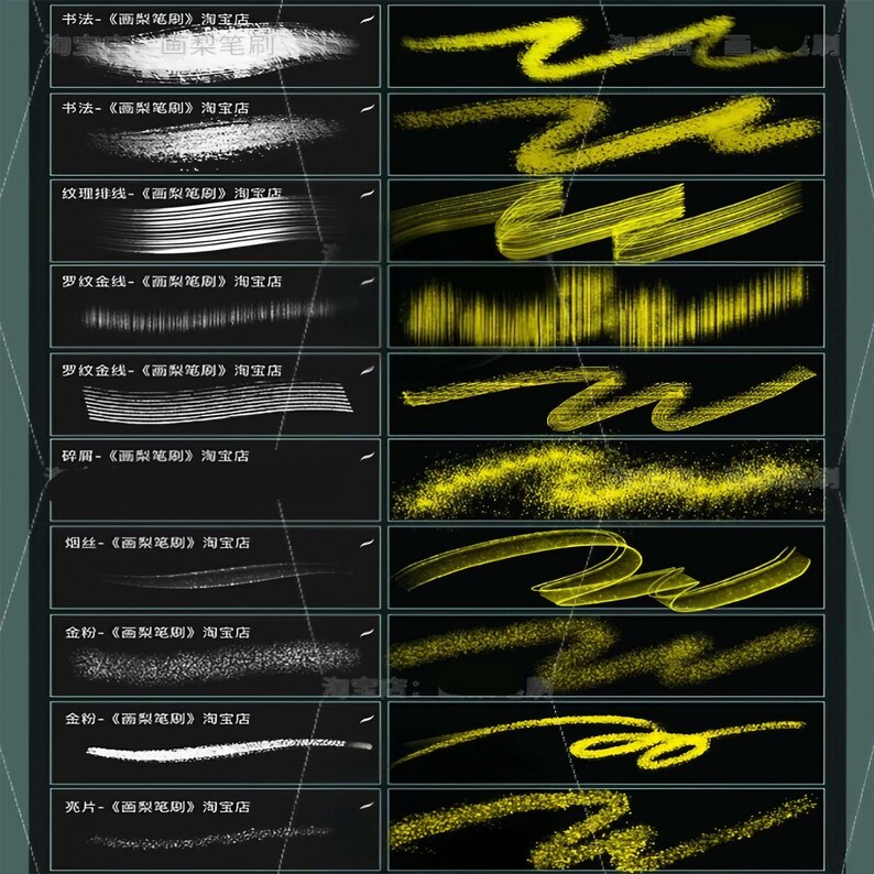 Procreate Brush Gold Foil Gold Line Gold Powder Writing Hook Ancient ...