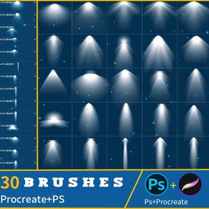 Procreate Brush Ps Brush Lighting Ray Projection Lighting Light Effect ...
