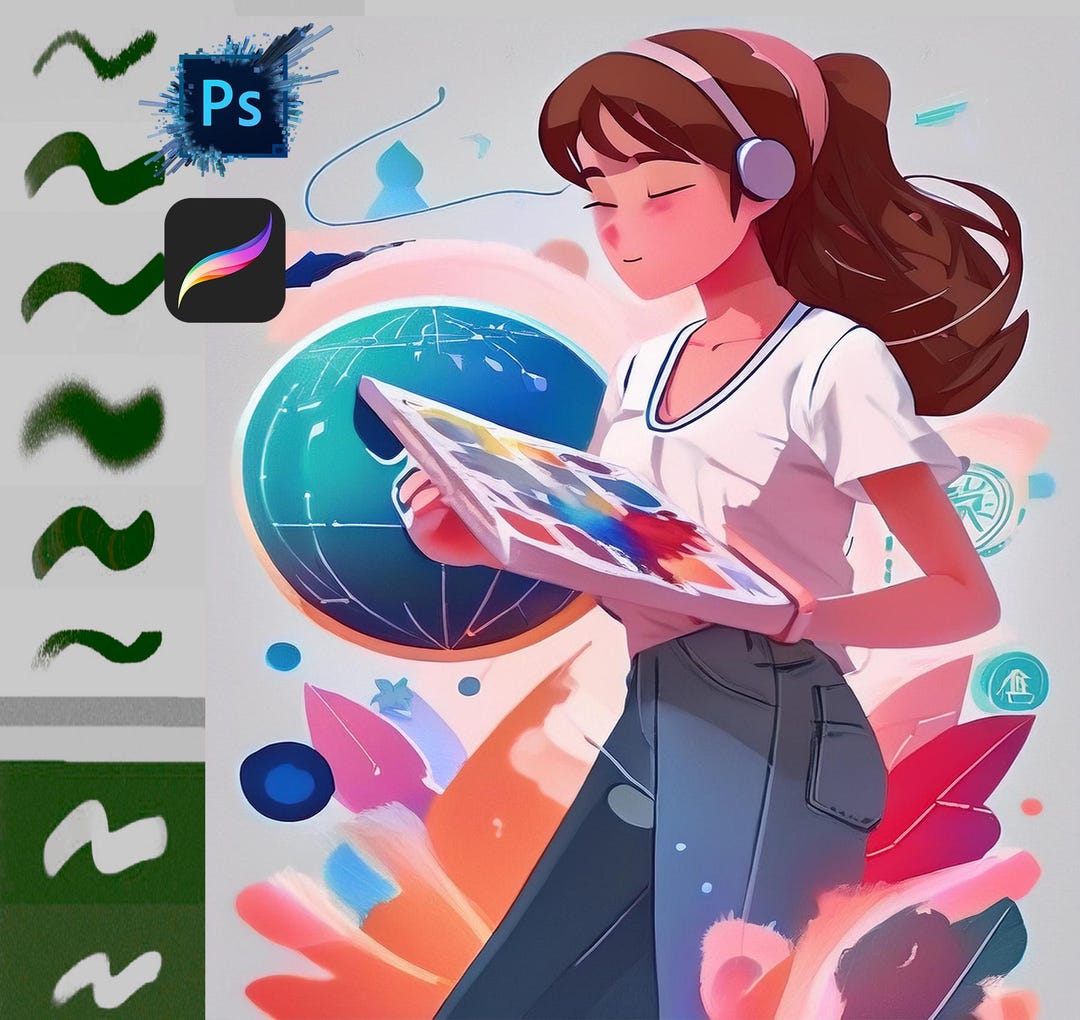 Basic Digital Painting Brushes Photoshop Procreate, Brushes - Etsy
