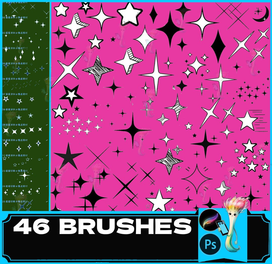 Procreate Star Brushes: Comic, Atmosphere, Decoration (PS Brush) - Etsy