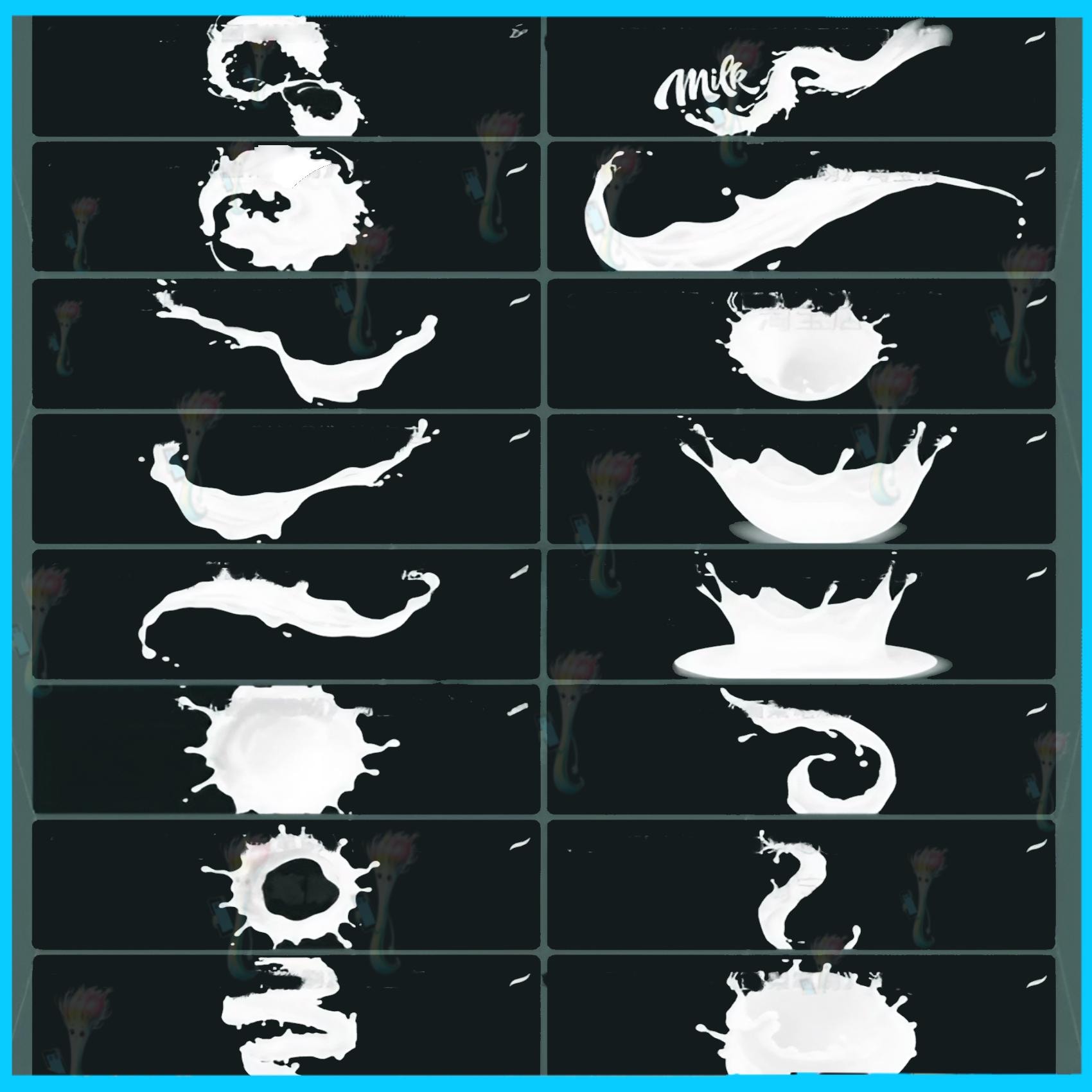 Milk Splash Brushes for Procreate & Photoshop (instant Digital Download ...