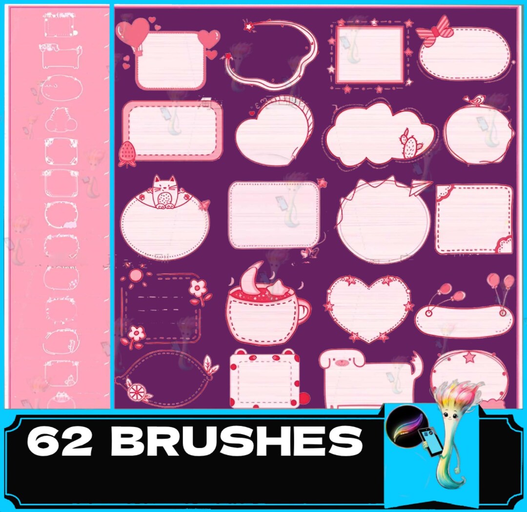 Procreate for Examplecute Cartoon Border Sweet Line Texture Photo Frame ...