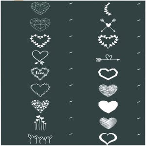 Procreate Brush, Ps Brush Heart, Shaped Love, Pattern Heart Hand ...