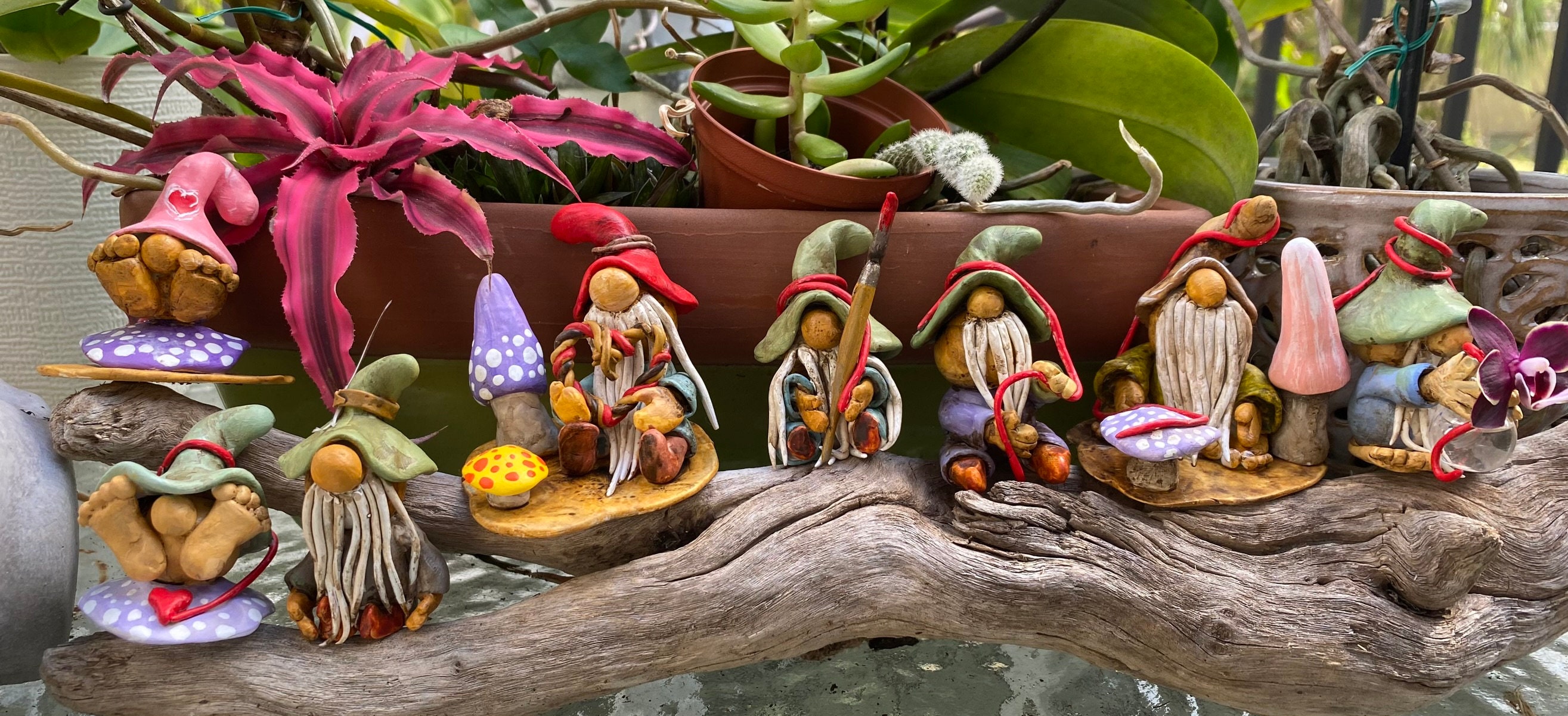 The Three Wise Gnomes - Hand Made Clay Gnomes - Etsy