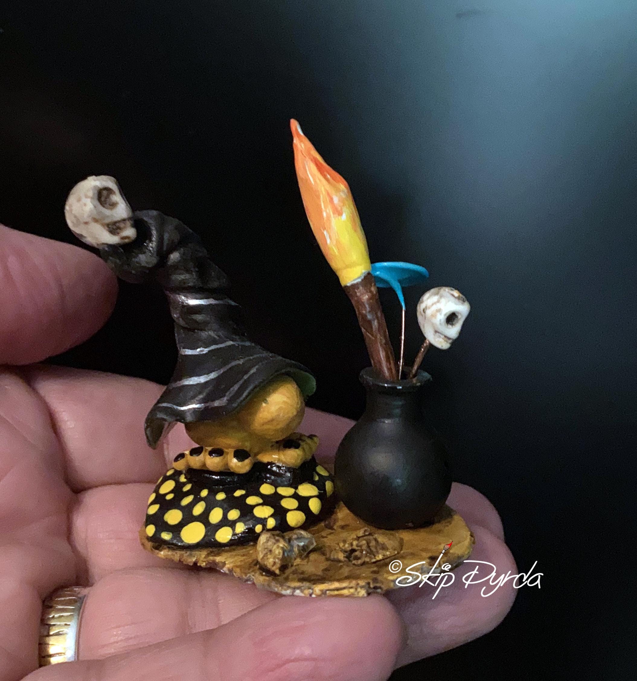 Mini Goth Gnome With Skull – Handmade Halloween Décor, Spooky Gothic ...