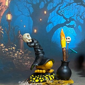 Mini Goth Gnome With Skull – Handmade Halloween Décor, Spooky Gothic ...