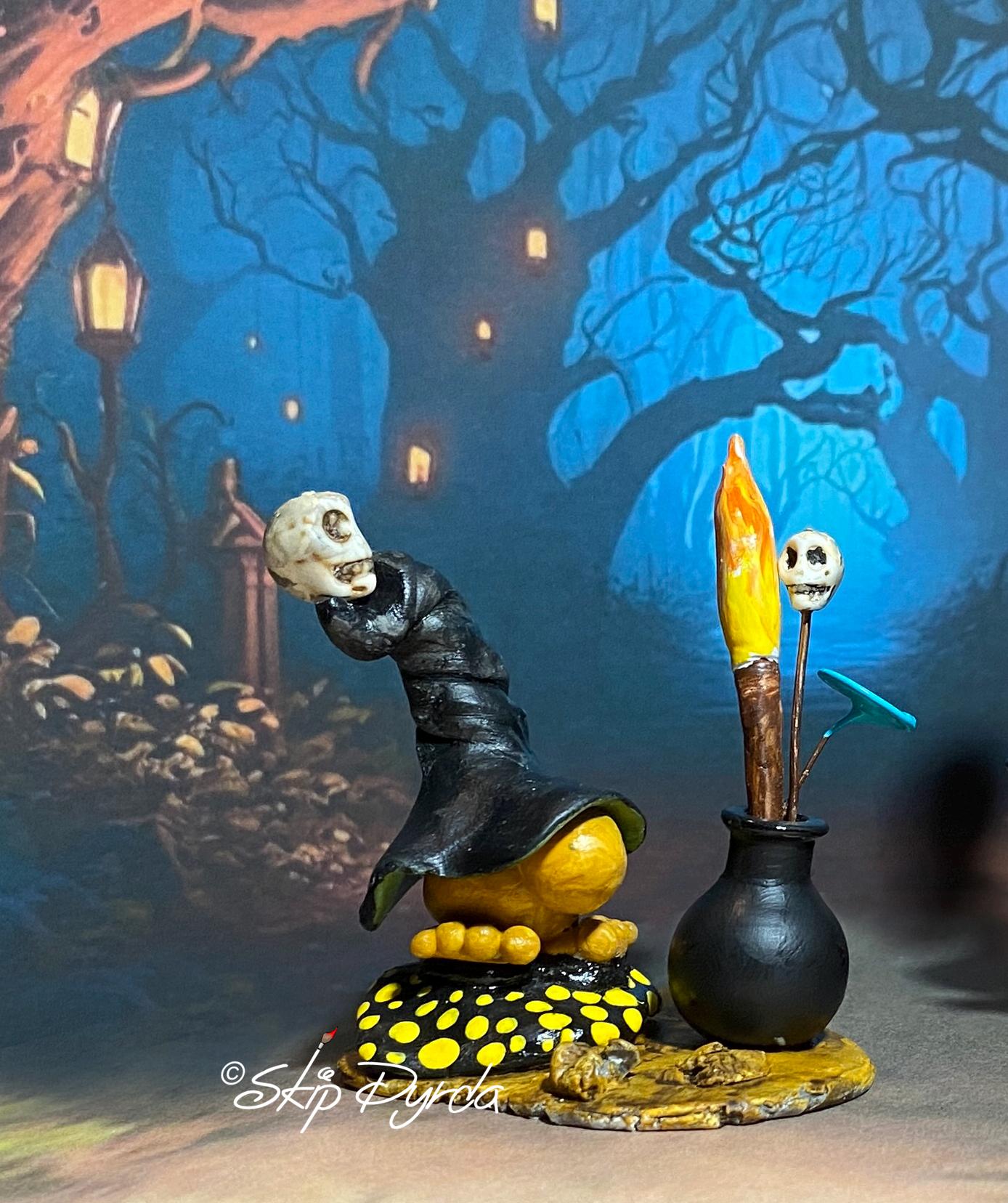 Mini Goth Gnome With Skull – Handmade Halloween Décor, Spooky Gothic ...